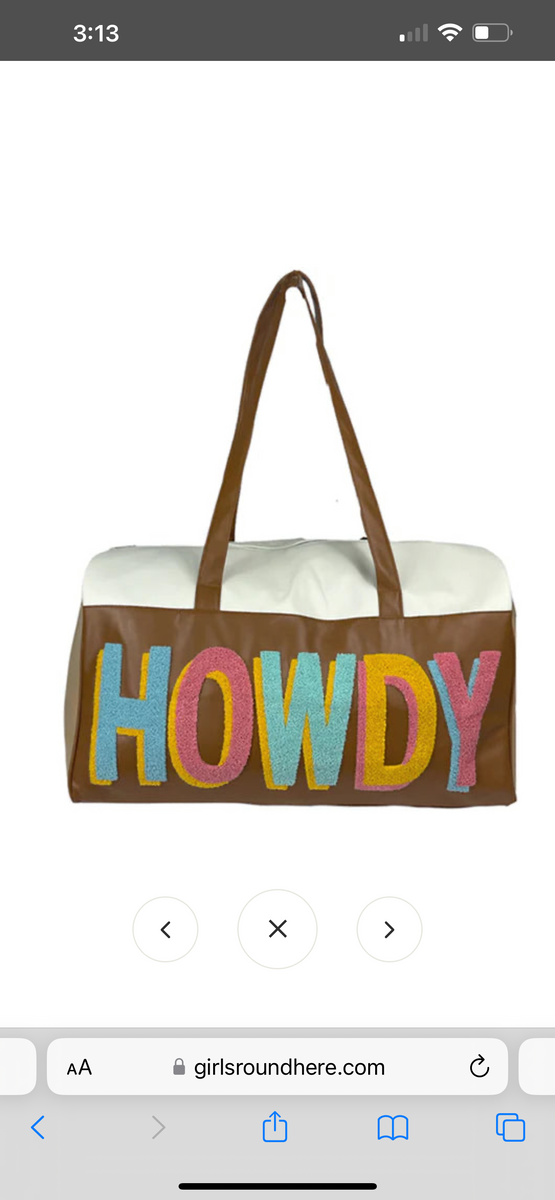 Howdy Duffle Bag – Circle S Boutique & Designs